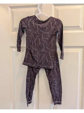 Kickee Pants | Pajamas | Kickee Pants Bamboo Two Piece Brown Scribbles ...